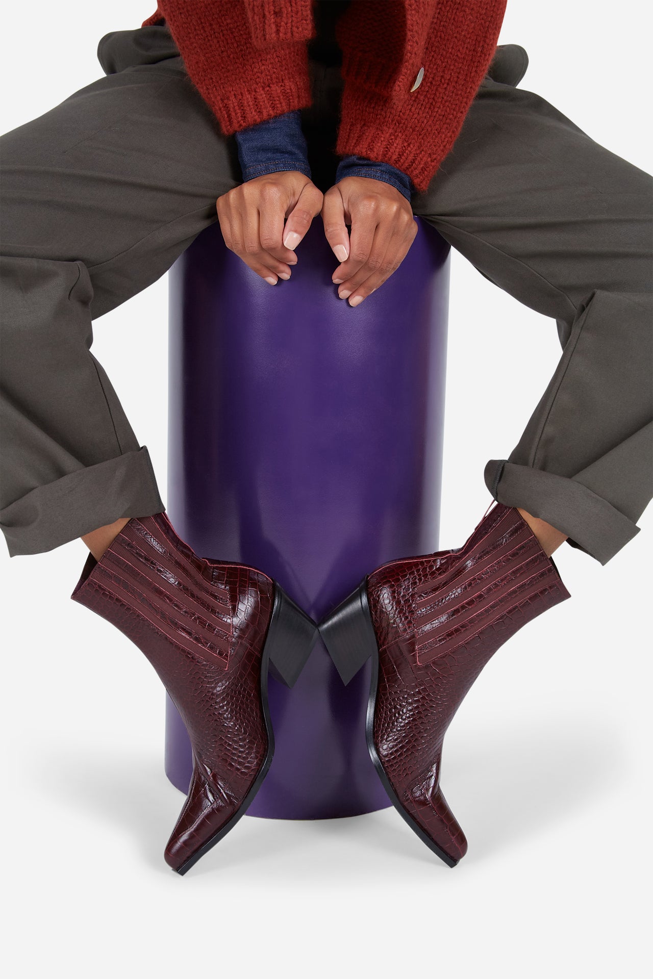 HILLARY CROC WESTERN BOOT – Intentionally Blank