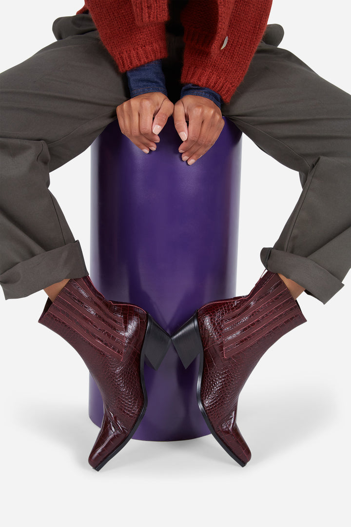 HILLARY CROC WESTERN BOOT – Intentionally Blank